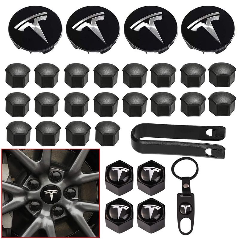 Aero Wheel Cap Kit,Wheel Lug Nut Covers Model 3 Wheel Cap kit with ...