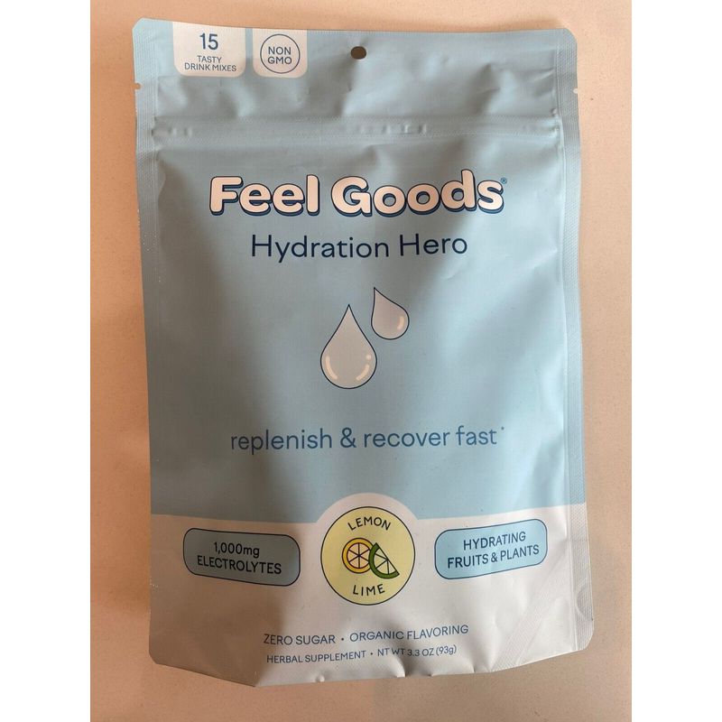 Feel Goods Hydration Hero Electrolytes LEMON LIME 15 Packets Exp 1/2026 ...