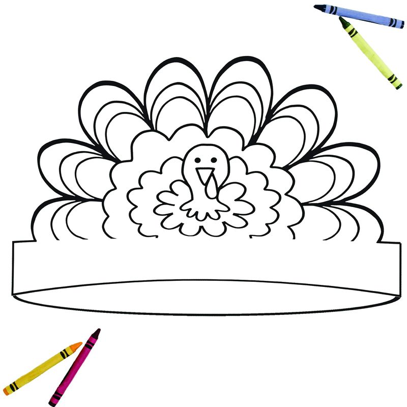 Tiny Expressions Color Your Own Turkey Crowns | Thanksgiving Coloring ...
