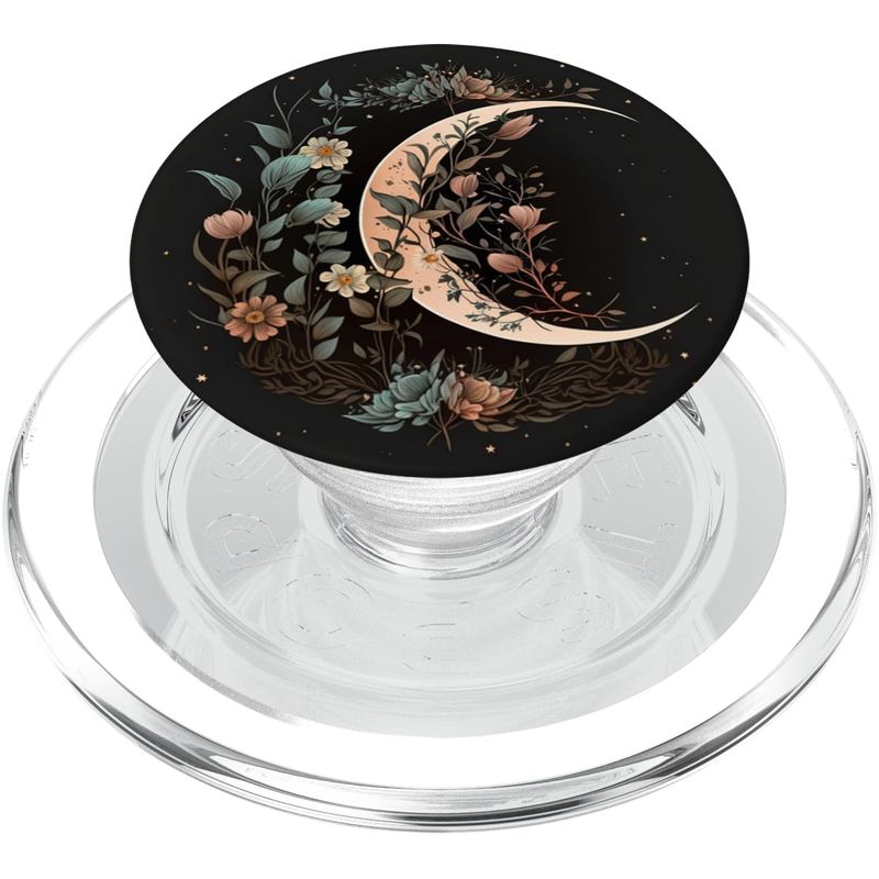 Floral Moon Phase flower crescent moon cool eclipse moon PopSockets ...