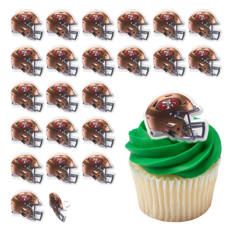 DecoPac NFL San Francisco 49ers Helmet Rings, 24 Football Cupcake ...