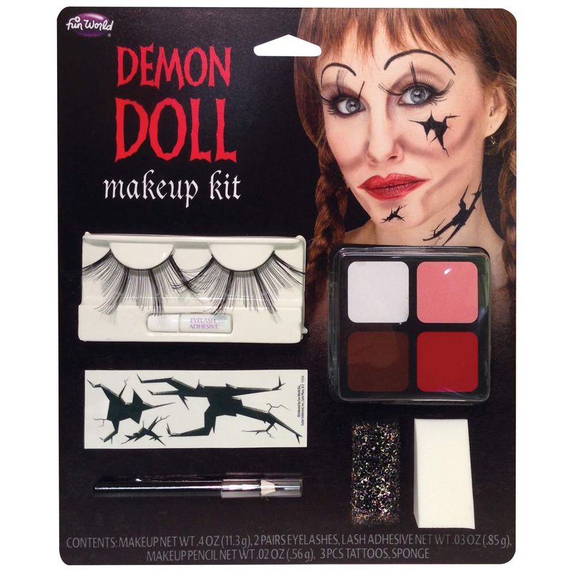Fun World Unisex-Adult's Demon Doll Makeup Kit, Multi, Standard - Online Marketplace - EveryMarket
