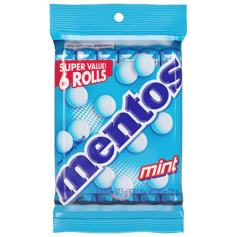 Mentos Chewy Mint Candy Roll, Mint, Non Melting (Pack of 6) - Online ...