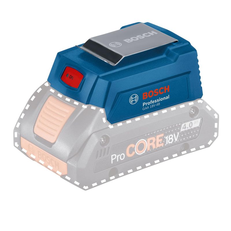 Bosch Professional 18V System Charger GAA 18V-48 (Compact USB Charging Adapter, with 2X 2.4 A ...