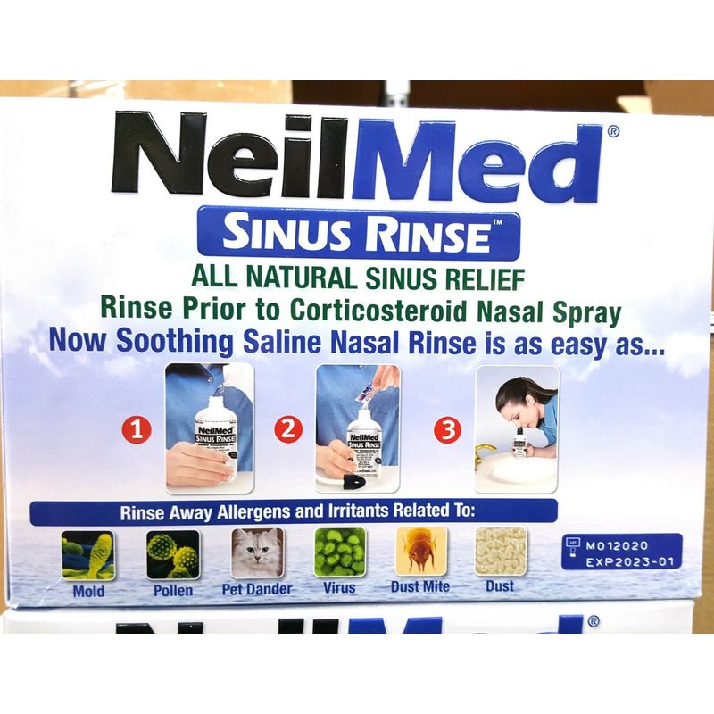 NeilMed Sinus Rinse Kit 250 Packets + 2 Squeeze Bottles + NASAMIST ...
