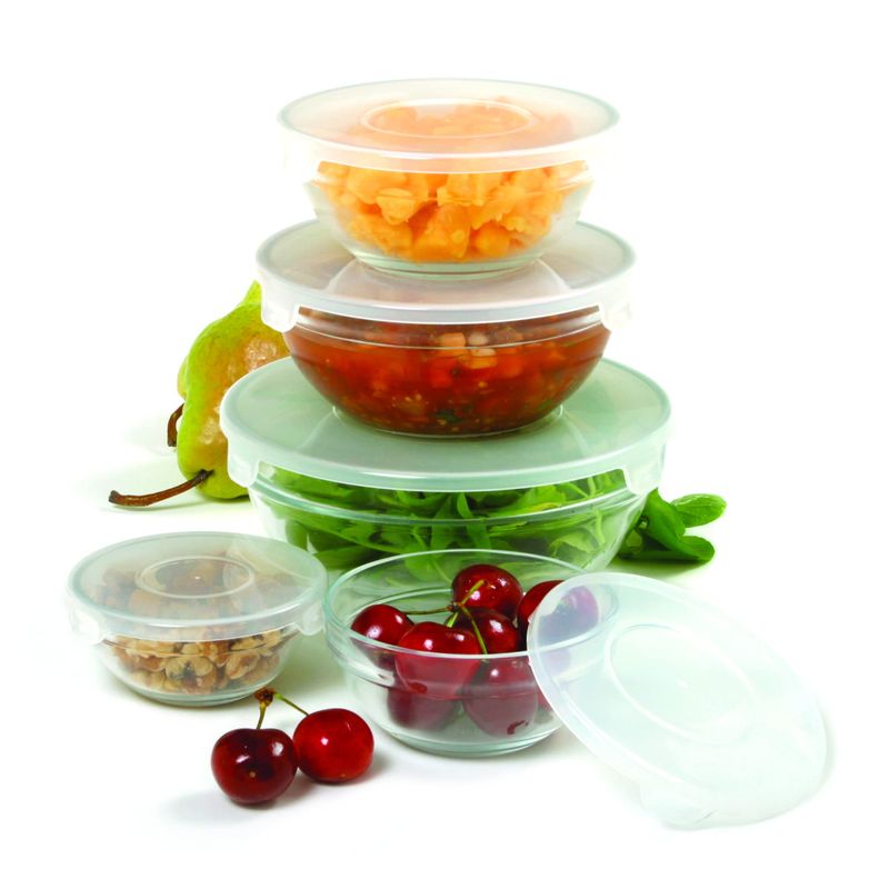Norpro 10-Piece Nesting Glass Mixing/Storage Bowls with Lids - Online ...