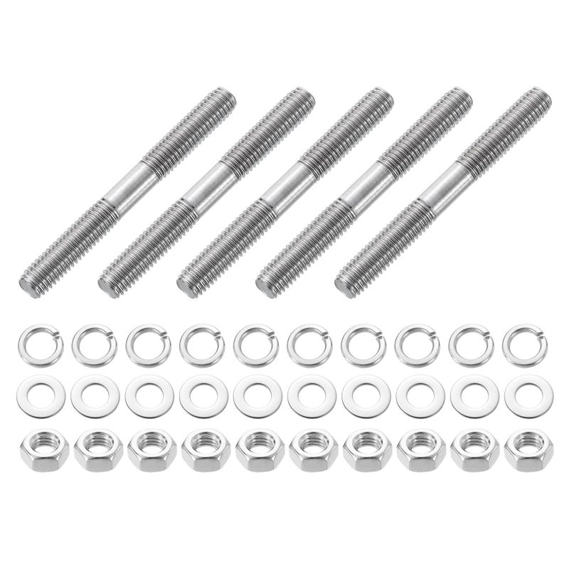 sourcing map 5pcs Double Ended Stud Screws, M8x70mm 304 Stainless Steel ...