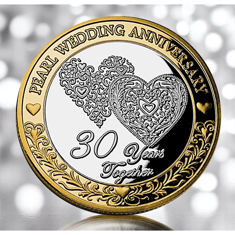 The Commemorative Coin Company 30th Pearl Wedding Anniversary Dual ...