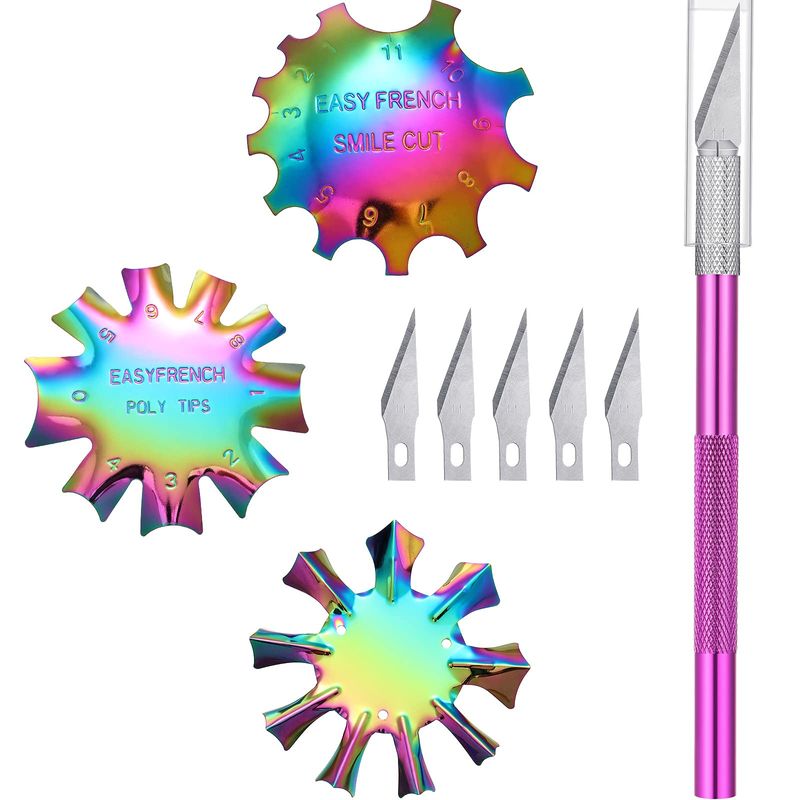 3 Pieces French Nail Trimmer Smile Line Cutter Edge Trimmer Stainless ...