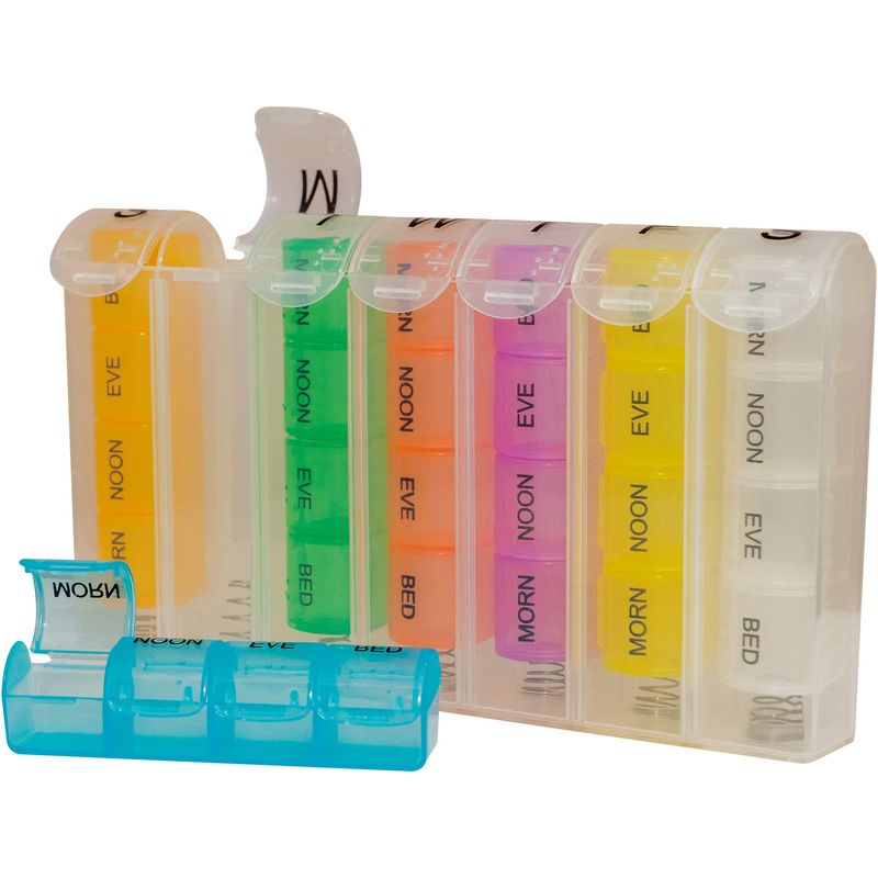 Netagon Pop up 7 Day Colourful Portable Organizer Everyday Pill ...