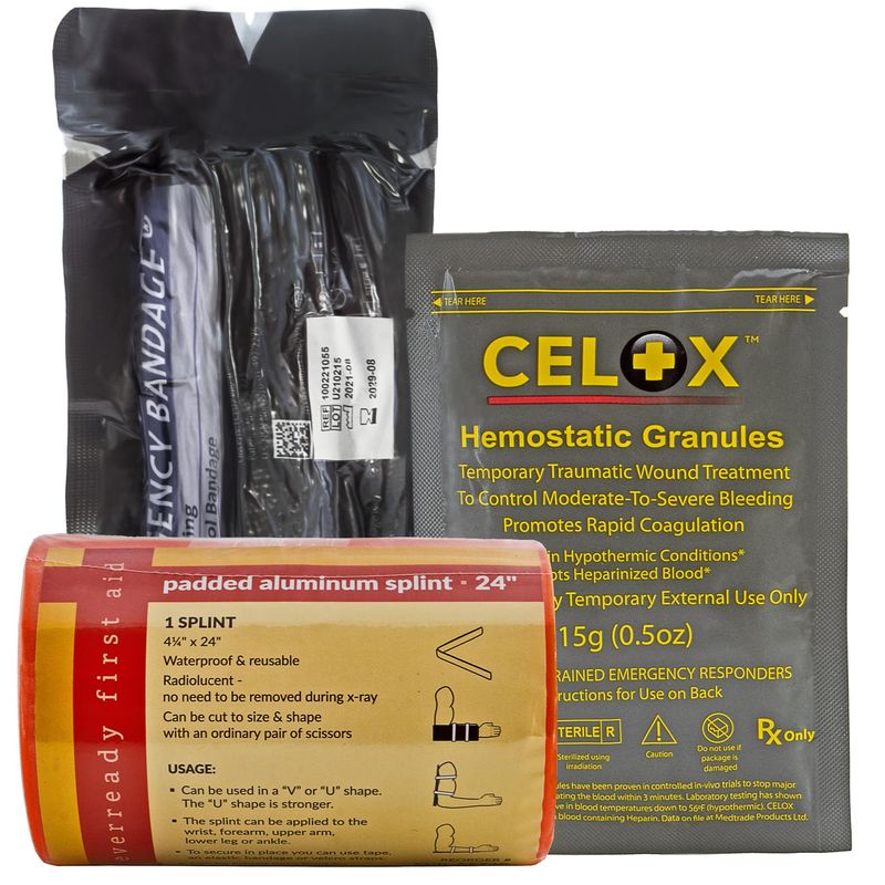 Ever Ready First Aid Combo Pack with Israeli Bandage, Celox Hemostatic ...