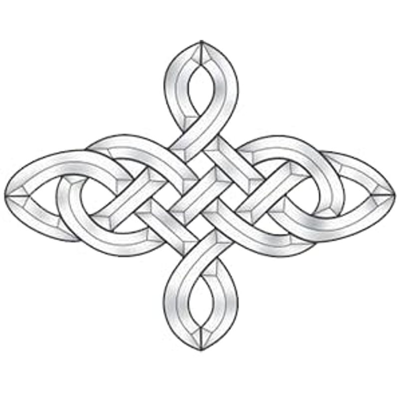 17-1/4" x 14" Exquisite Clear Glass 4-Point Celtic Knot Bevel Cluster ...