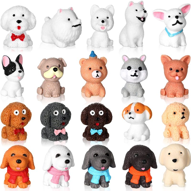 Marsui 40 Pcs Mini Dog Figurines Toy Set Realistic Detailed Little ...