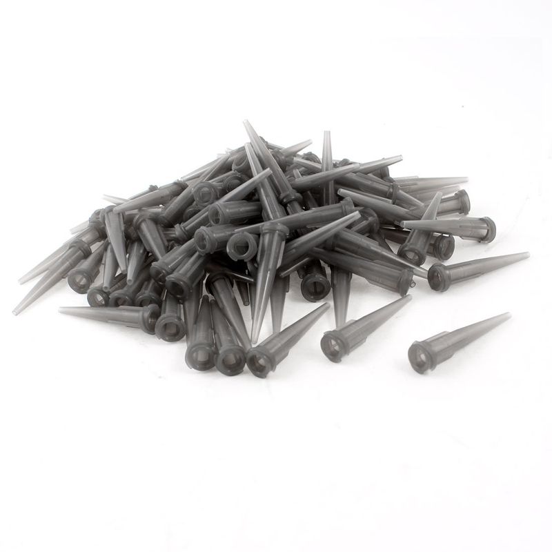 sourcing map 100 Pcs Gray Plastic Tapered Pinhead Glue Liquid Dispenser ...