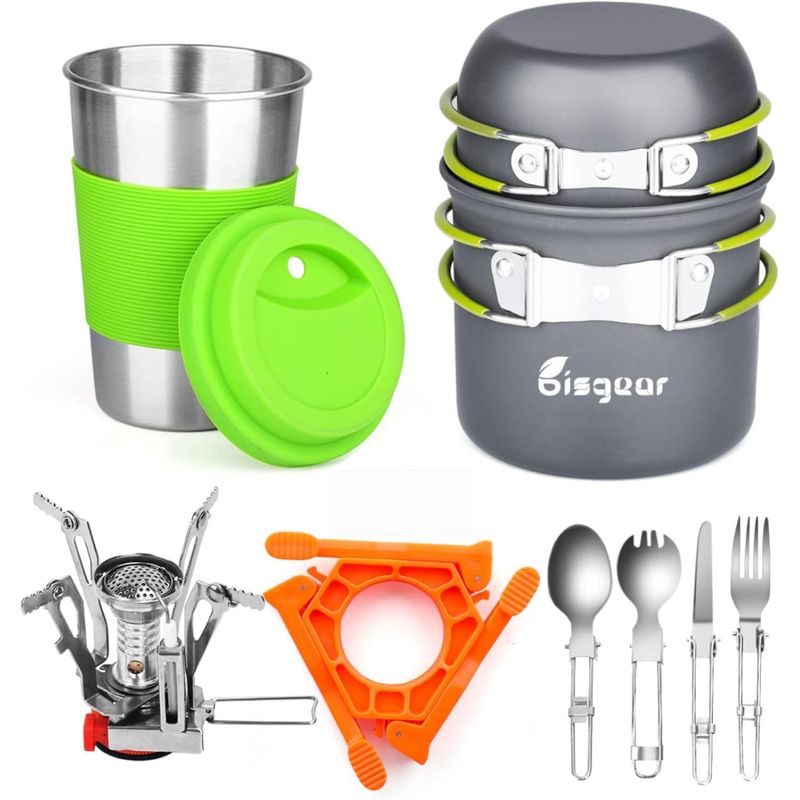 Bisgear Camping Cookware Portable Backpacking Stove Canister Stand ...