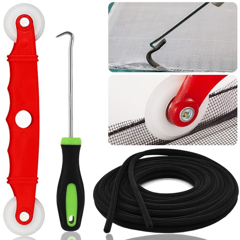 Screen Door Replacement Supplies, 3-Piece Set, Double-Sided Screen ...