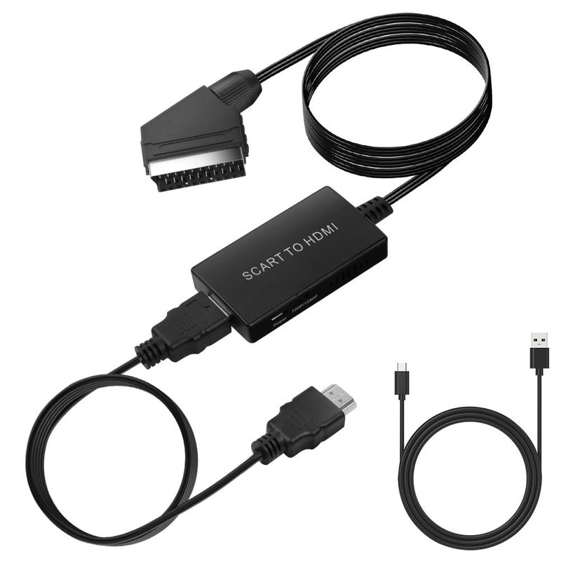 AXFEE Scart to HDMI Converter with Scart and HDMI Cables, Scart HDMI ...
