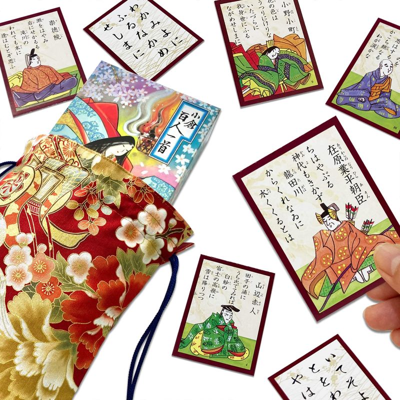 Hyakunin Isshu Karuta with Mobile Pouch, Singing Karuta, Scattering ...
