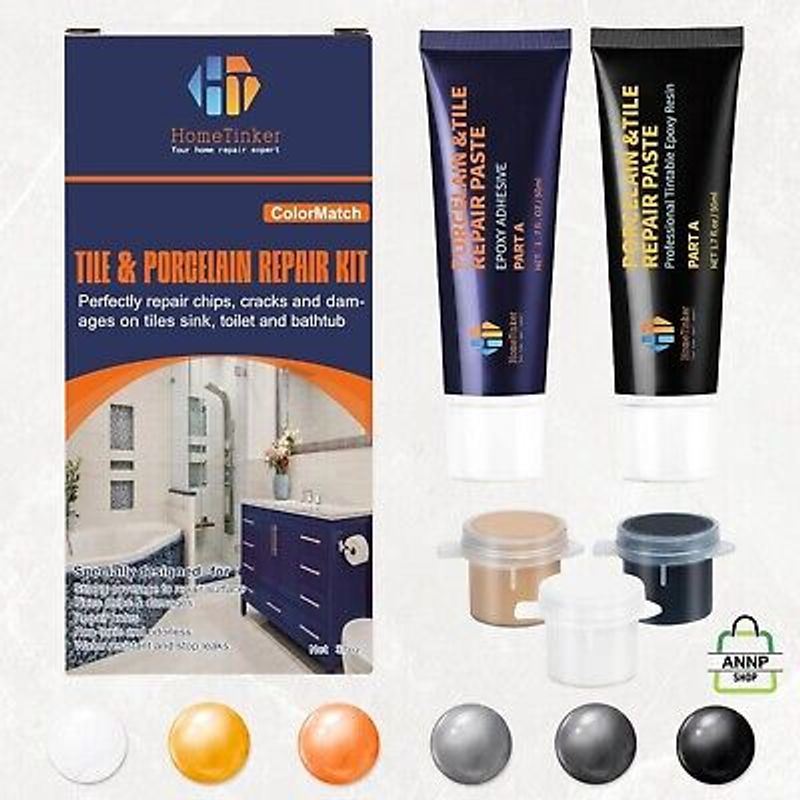 Porcelain Repair Kit White (Color Match), Tile Repair Kit, Bathtub ...