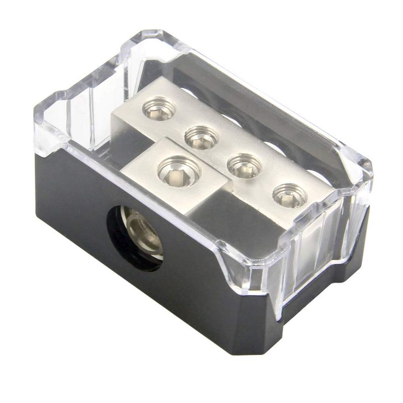 RKURCK 4 way Power Distribution Block, 0/2/4 AWG Gauge in, 4/8/10 Gauge ...