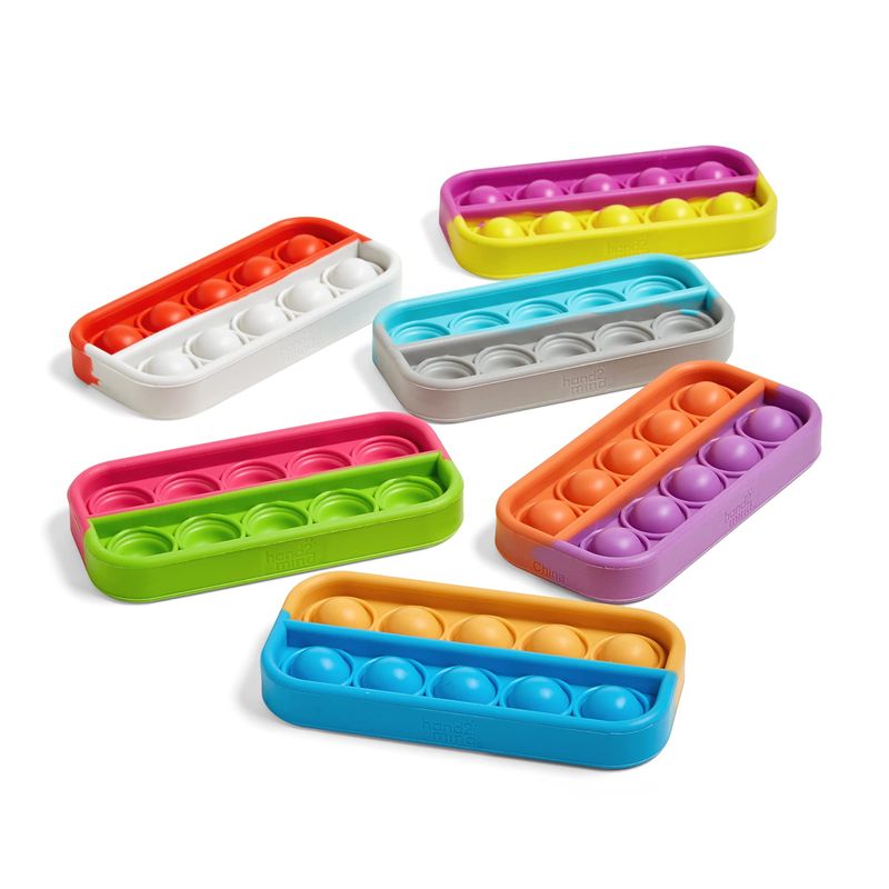 hand2mind Ten Frame Sensory Bubble Poppers, Push Pop Fidget Toy, Math ...