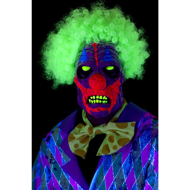 Smiffys UV Black Light Clown Mask, Multi-Coloured Latex, Overhead, with ...