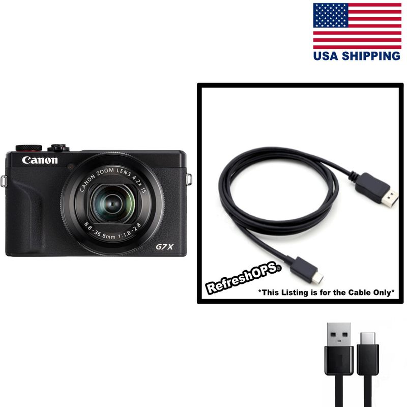 Canon PowerShot G7 X Mark II Digital Camera USB Cable Transfer Cord Replacement - Online ...