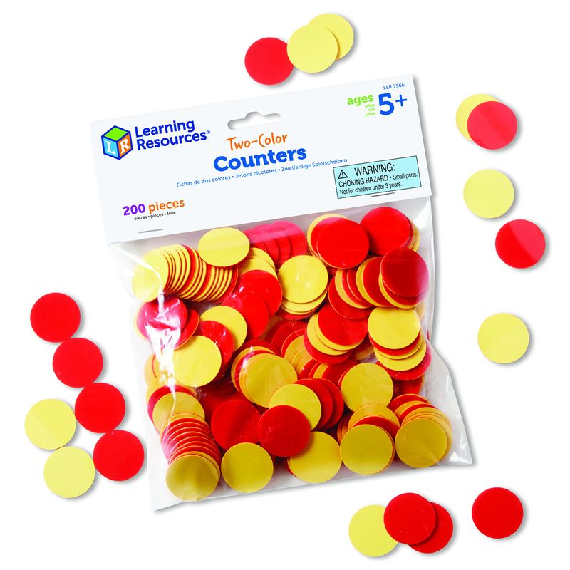Learning Resources Two-Color Counters, Set of 200, Ages 5+, Grades K+ ...
