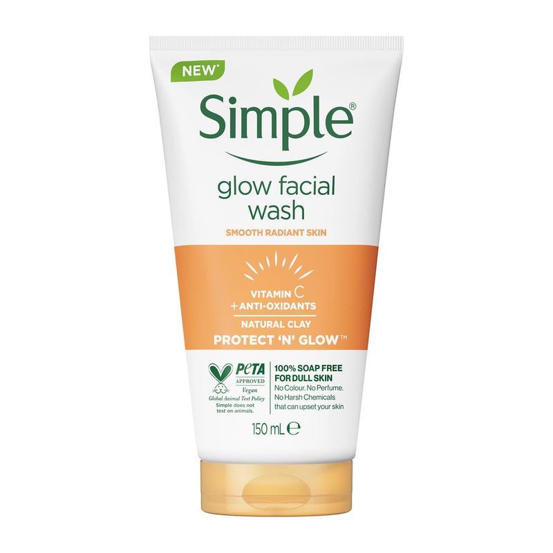 Simple Protect 'N' Glow facial wash with vitamin C and anti-oxidants ...