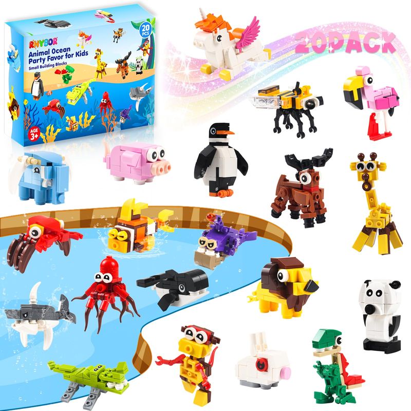 Party Favors for Kids 20 Pack Animals Building Blocks Set,Goodie Bags ...