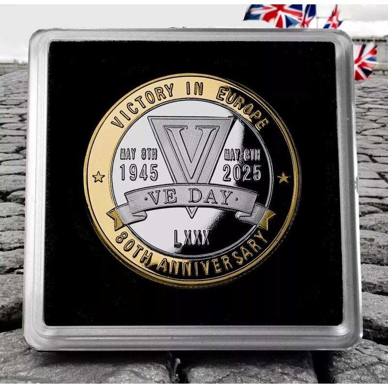 The Commemorative Coin Company VE DAY 80th Anniversary Silver & 24ct ...