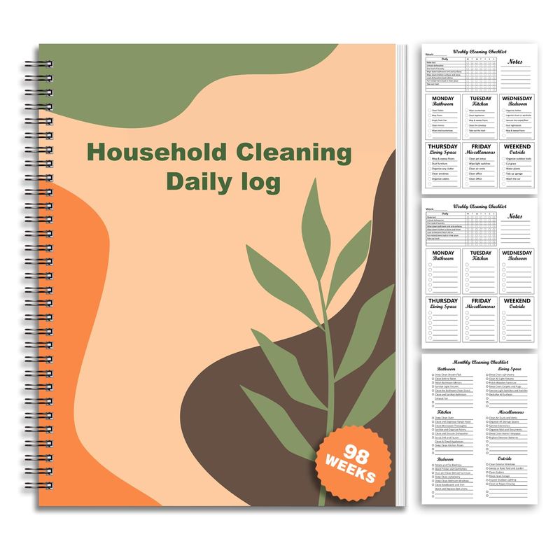 110 Pages 12 Months Household Cleaning List 98 Weeks Cleaning Schedule ...