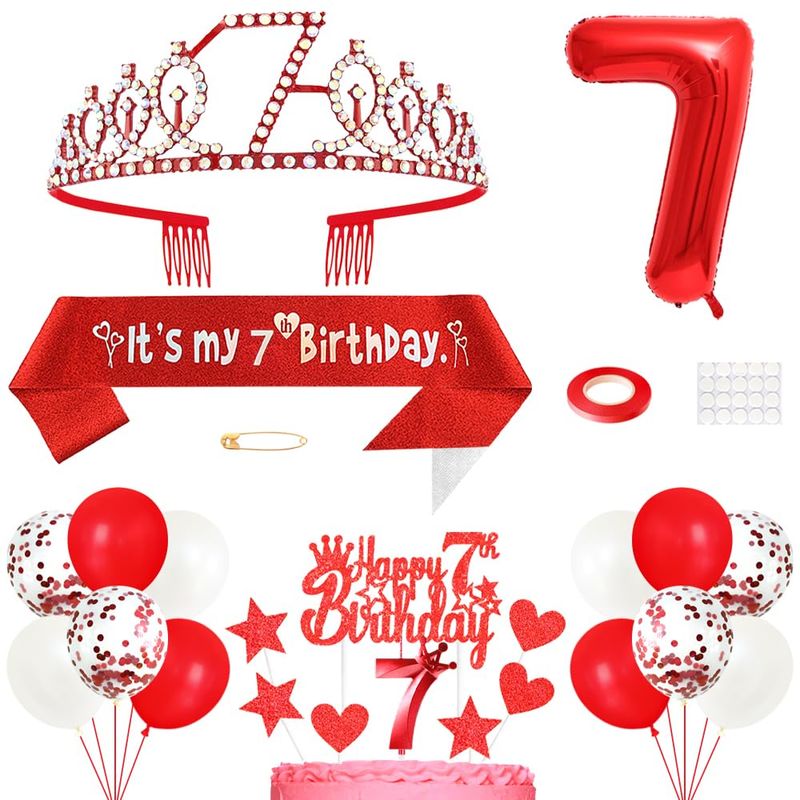 7th Birthday Decorations for Girls, Princess Crown Queen Tiara, It's My ...