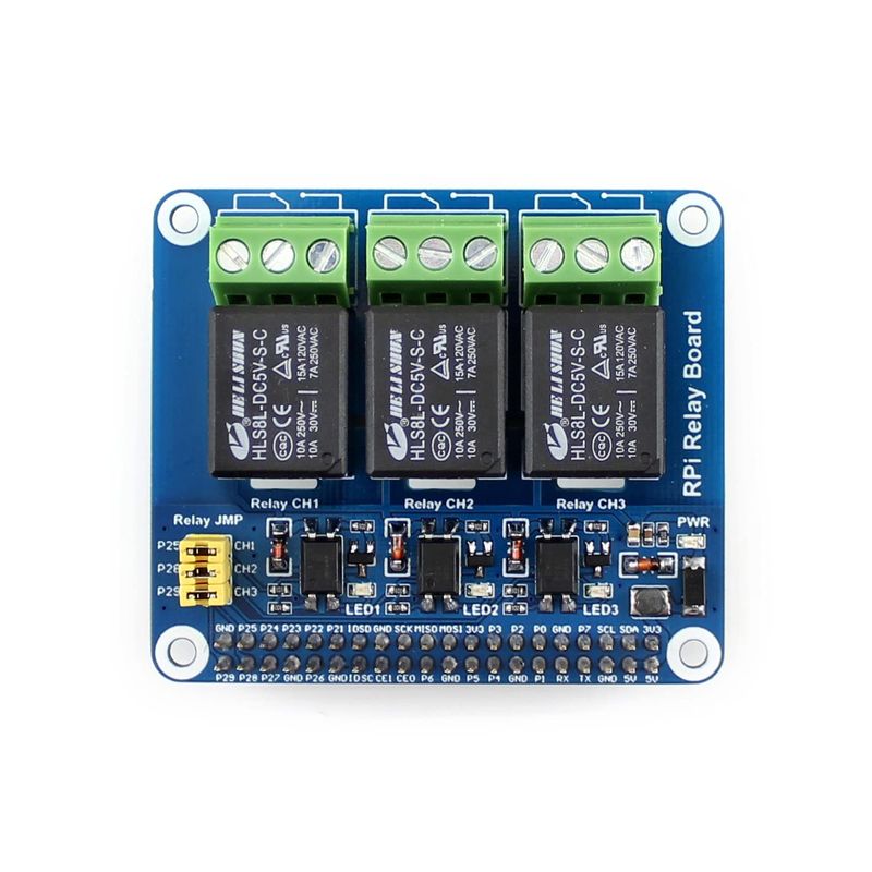 Waveshare RPi Relay Board, with 3-way Relay Control, with Pi 40PIN GPIO ...