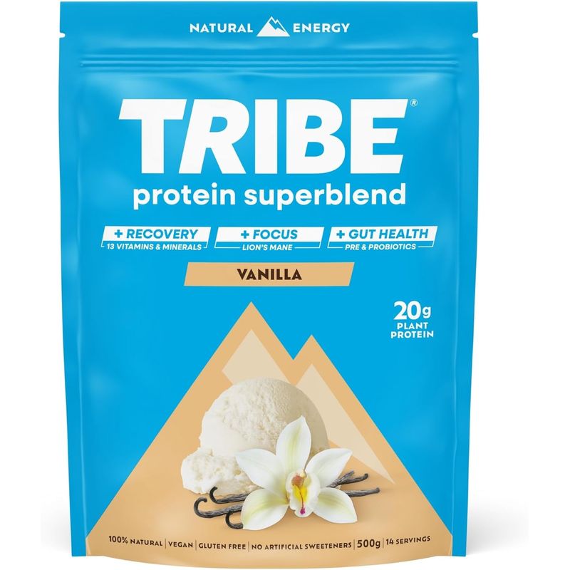 TRIBE Vegan Protein Superblend | 500g | 20g Protein | Recovery, Focus ...