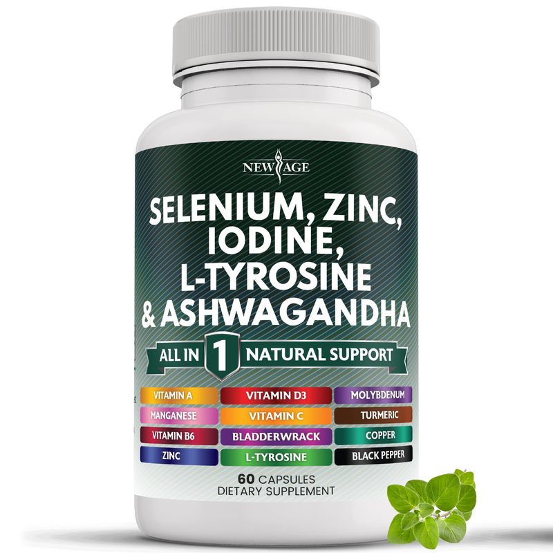 Selenium, Zinc, Iodine, L Tyrosine, Ashwagandha - Thyroid Support ...