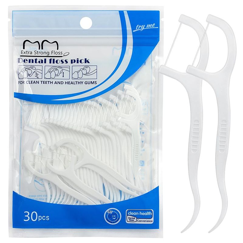 100 pcs Floss Sticks Dental Floss Picks 2 in 1 Portable Floss Sticks ...