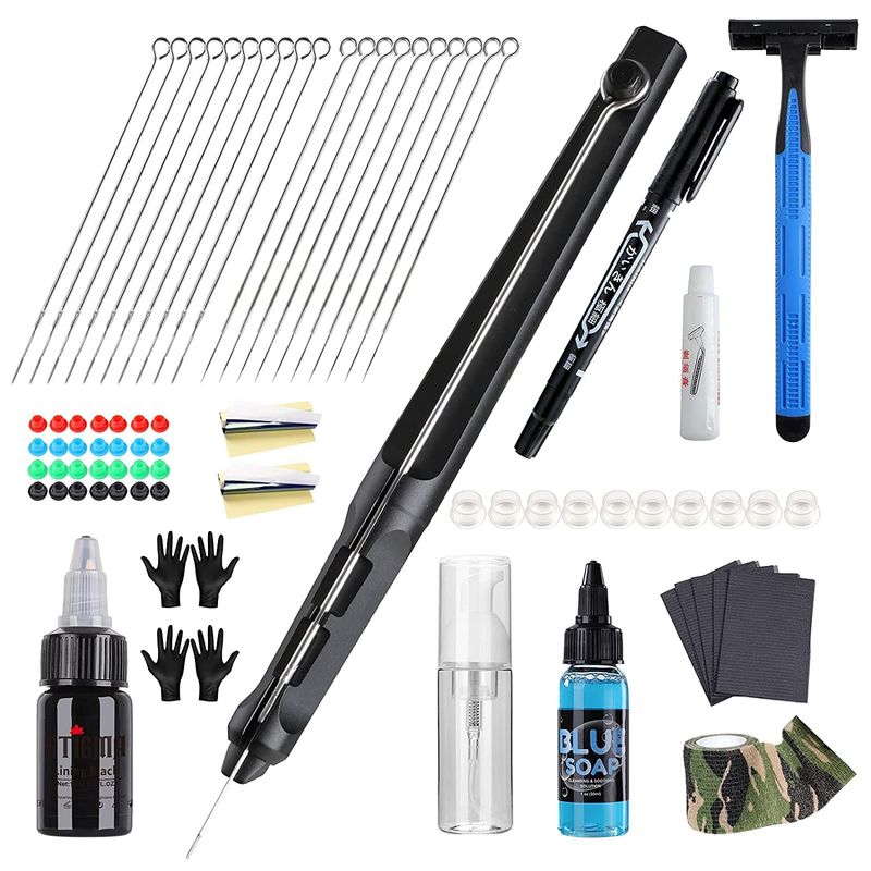 Stigma Hand Poke and Stick Tattoo Kit, Stick and Poke Pen kit Aluminum ...
