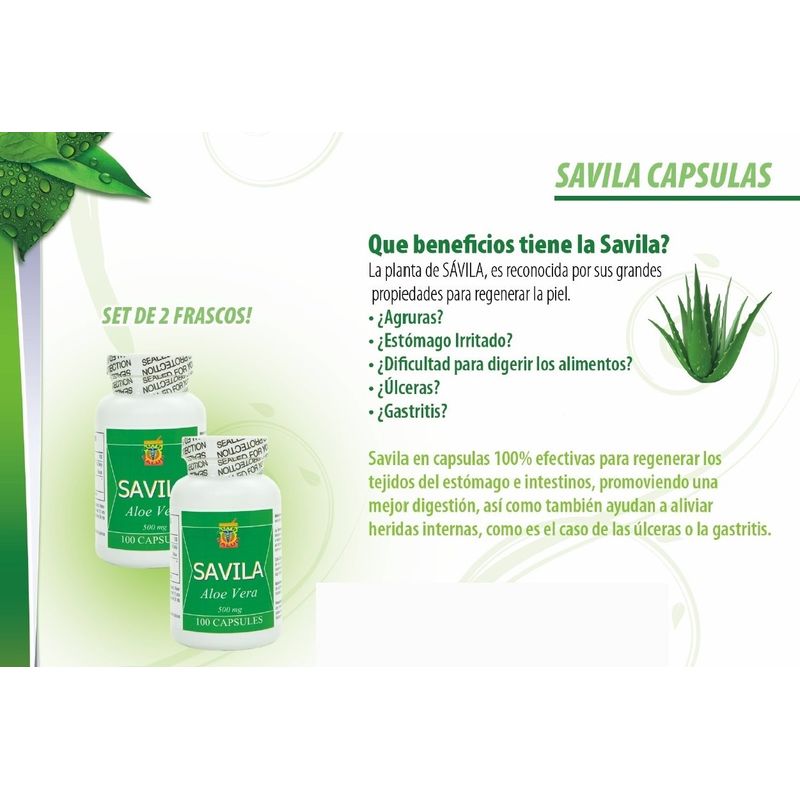 Nutrisalud Products Capsulas de Savila, Aloe Vera Capsules 500mg. Set ...