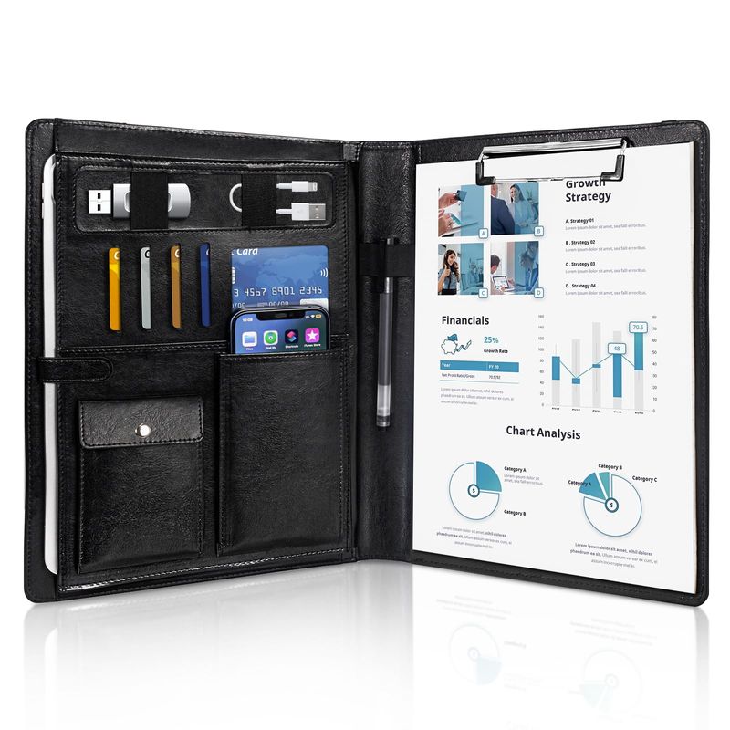 Portfolio Organizer, Padfolio for Women, Portfolio Folder with Business ...