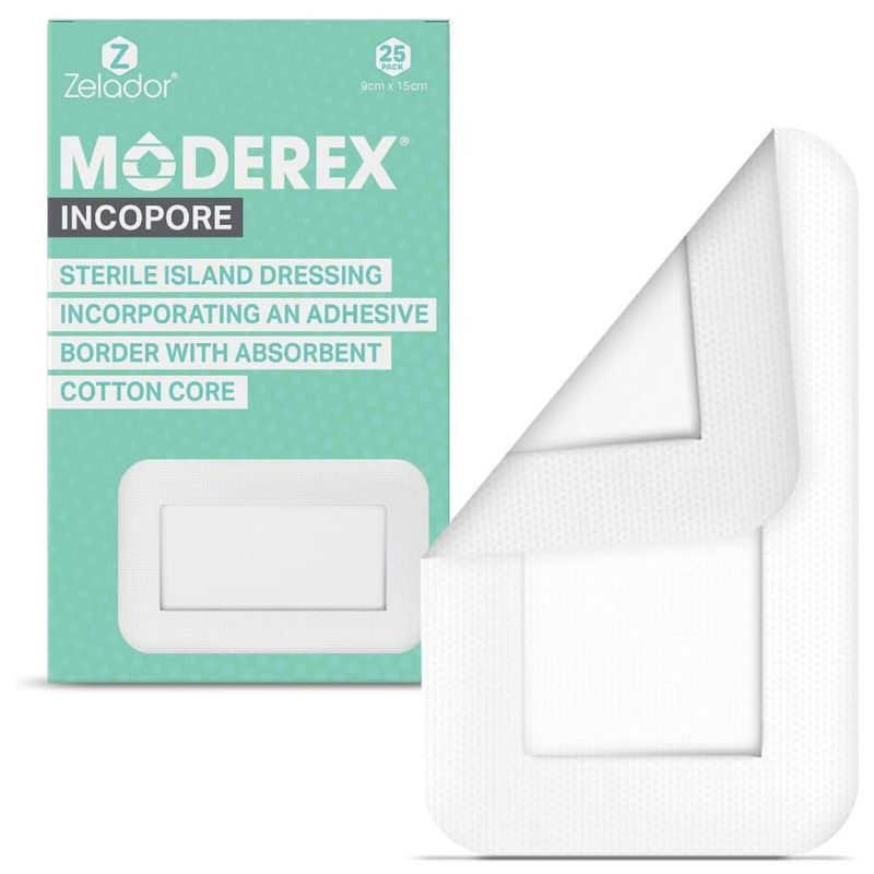Moderex Sterile Adhesive Island Dressing with Absorbent Cotton Pad ...