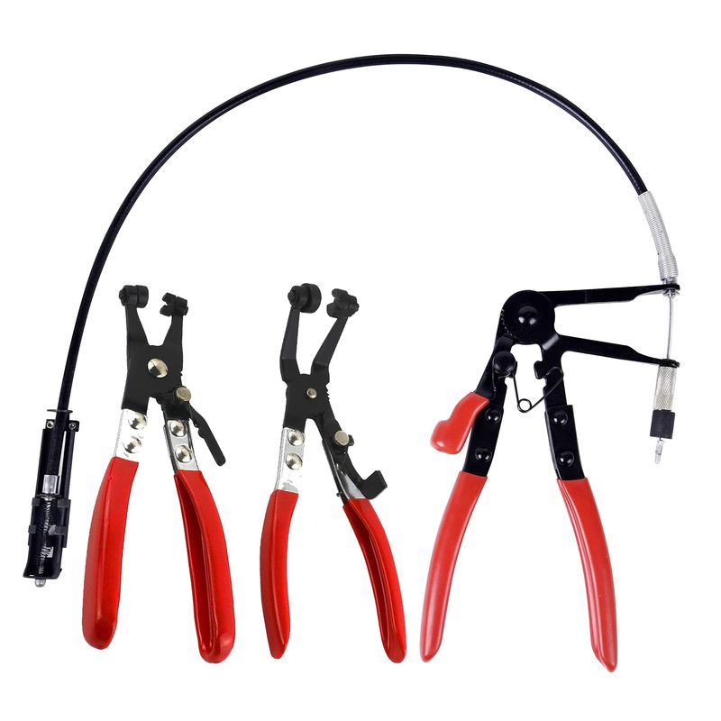 3Pcs Hose Clamp Plier Kit, Long Reach Wire Spring Hose Clamp Pliers ...