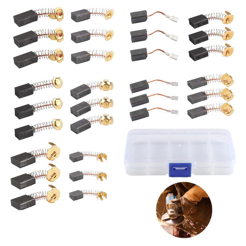 30Pcs Electric Motor Carbon Brushes, 10 Sizes Electric Motor Brushes ...