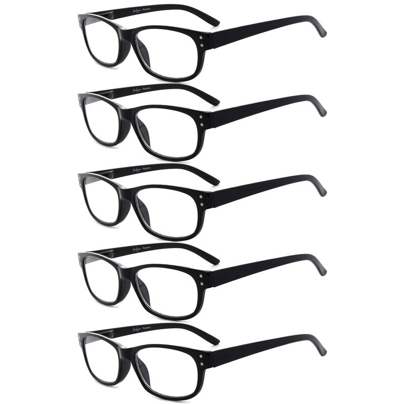 Eyekepper 5 Pack Spring Hinges Vintage Reading Glasses Readers Black 1