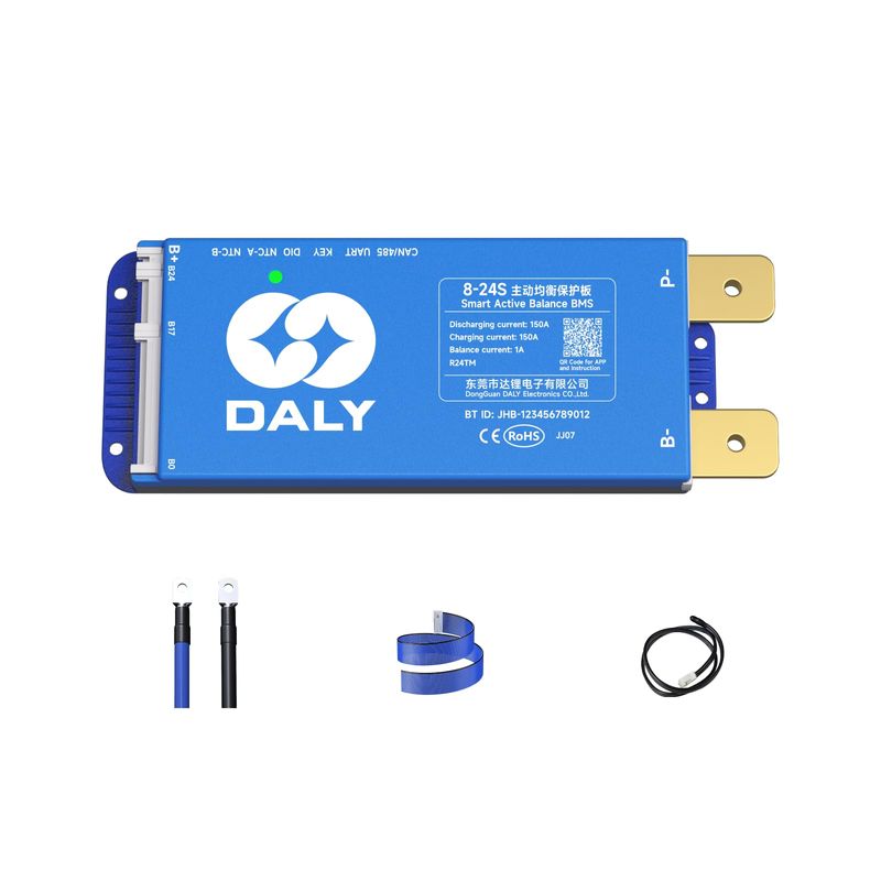 DALY Smart Active Balance BMS 150A 24V-84V 8S-24S Built-in Bluetooth with RS485 CAN PCB Battery ...