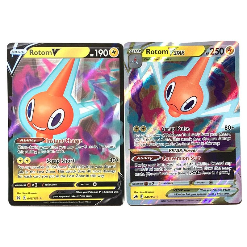 Rotom V & VSTAR - 046/159 - Crown Zenith - Pokemon Ultra Rare Card Lot ...