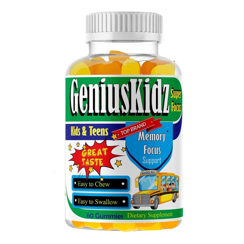 Brain Focus Gummy Vitamins for Kids, Memory Booster Omega 3, 6, 9, DHA ...