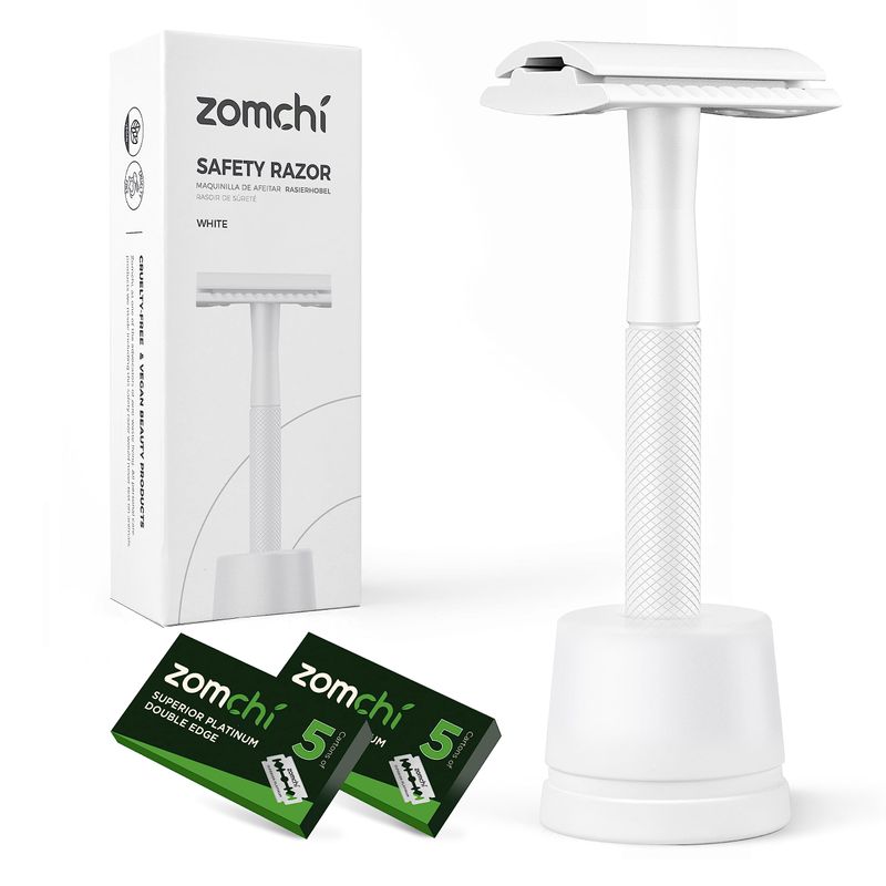 ZOMCHI Double Edge Safety Razor with Stand for Men, Women Razor with 10 ...