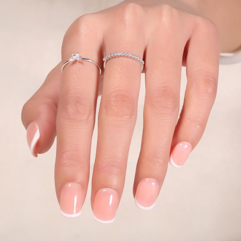 Handmade French Tip Gel Press On Nails,GlimightyX UV Cured Made By Nail ...