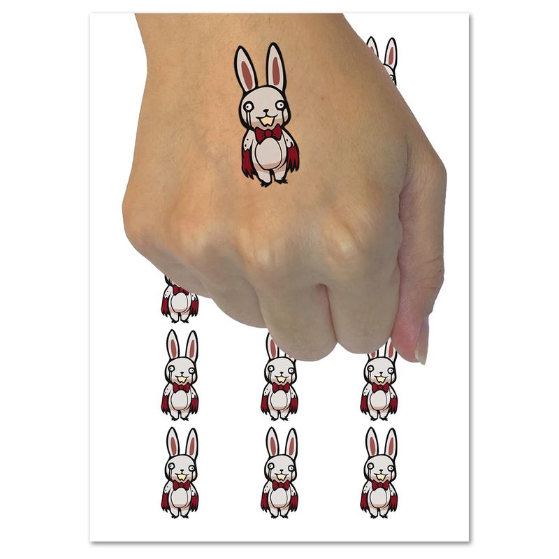 Creepy Spooky Murder Bunny Rabbit Horror Temporary Tattoo Water ...